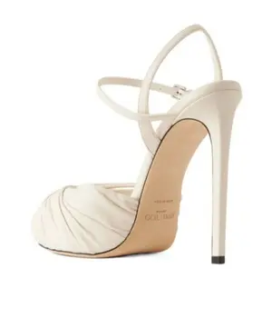 JIMMY CHOO Leather Sandals With Round Open Toe