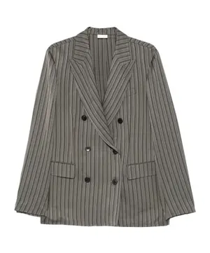 Dries Van Noten Striped Blazer - Grey
