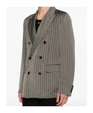 Dries Van Noten Striped Blazer - Grey