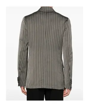 Dries Van Noten Striped Blazer - Grey
