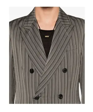 Dries Van Noten Striped Blazer - Grey