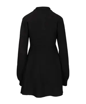 ROTATE BY BIRGER CHRISTENSEN Slinky Knitted Polo Dress With Flared Hem