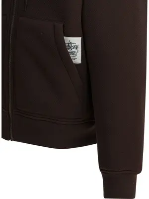 StÜssy Sherpa Lined Zip Up Hoodie - Brown