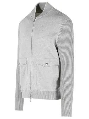 Eleventy Ribbed Trim Bomber Jacket