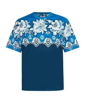 Etro Floral Print T-shirt - Blue