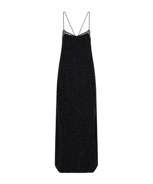 TOM FORD Polka-dot Lace Trim Maxi Dress
