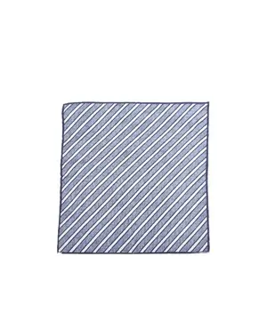 Brunello Cucinelli Diagonal Striped Square Scarf - Blue