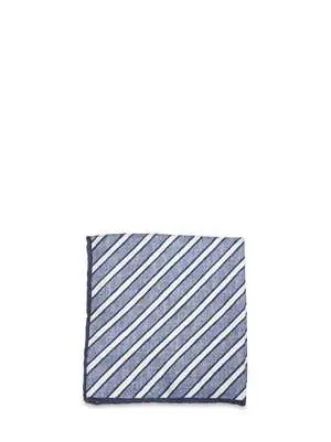 Brunello Cucinelli Diagonal Striped Square Scarf - Blue