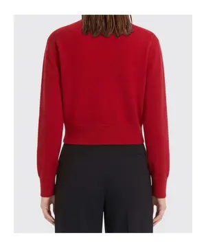 Tory Burch Logo Detailed Crewneck Jumper - Red
