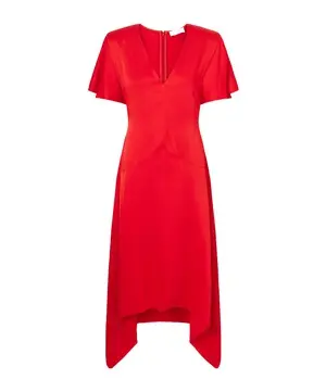 Stella McCartney V-neck Asymmetric Midi Dress
