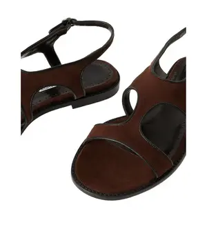 Manolo Blahnik Suede Sandals With Leather Trim
