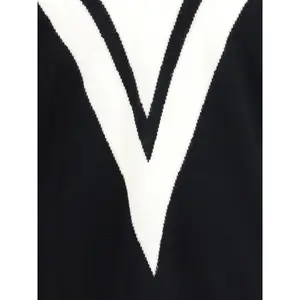 Valentino Garavani V-neck Intarsia Knitted Sweater