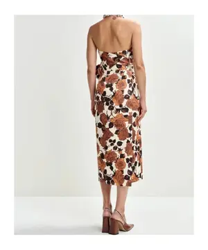 Essentiel Antwerp Floral Strapless Dress With Belted Waist