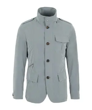 MOORER Porto Os Hooded Field Jacket - Gray