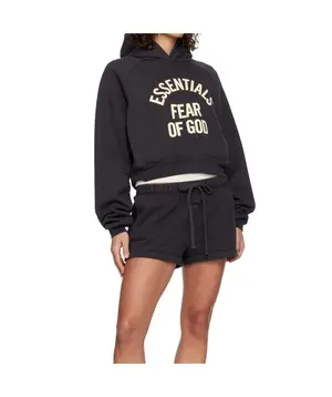 Fear Of God Cropped Logo Hoodie
