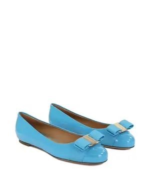 FERRAGAMO Bow Detail Flats - Blue