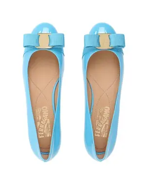 FERRAGAMO Bow Detail Flats - Blue