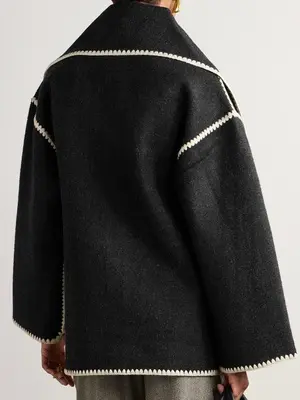 TOTEME Draped Tassel Wool Blend Coat