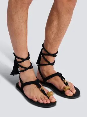 Balmain Flat Tie Sandals