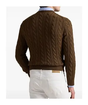 Polo Ralph Lauren Cable-knit Crew Neck Sweater - Brown