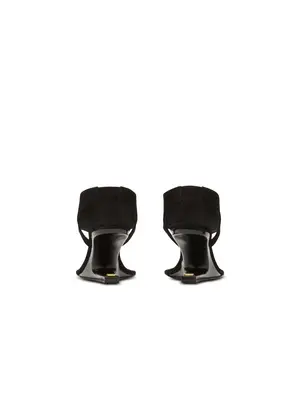 Balmain Suede Wedge Sandals - Black