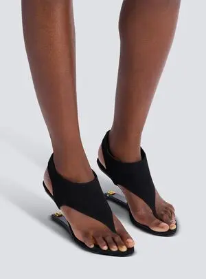Balmain Suede Wedge Sandals - Black