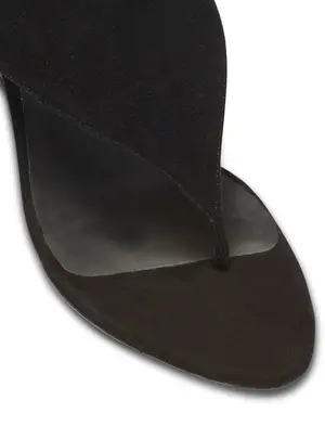 Balmain Suede Wedge Sandals - Black