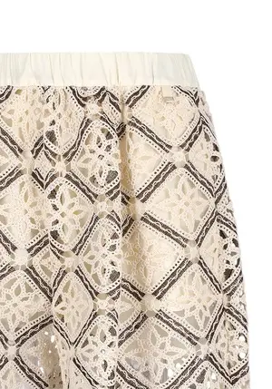 Herno Scalloped Crochet Shorts - Nude