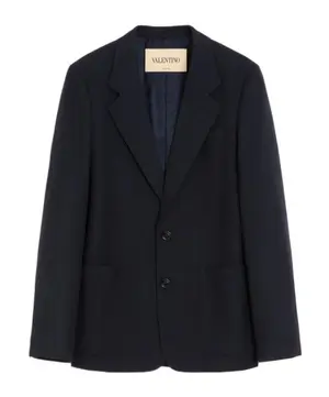 Valentino Garavani Single-breasted Natté Wool Jacket