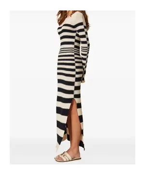 TWINSET Striped Knit Maxi Dress