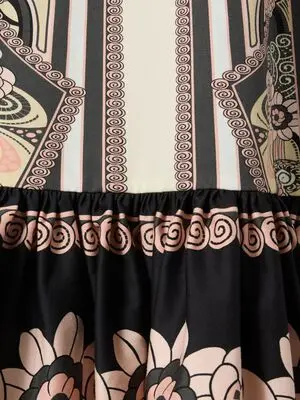La DoubleJ Sleeveless Printed Midi Dress - Black