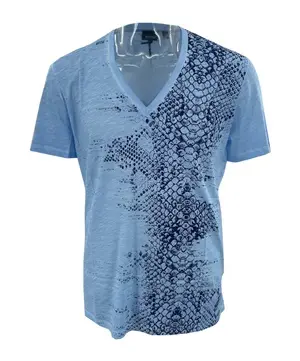 Just Cavalli V-neck Short-sleeved T-shirt - Blue