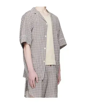 HED MAYNER Plaid Short-sleeved Shirt - Gray