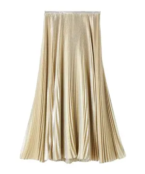 JOSEPH Pleated Midi Skirt - Gilded