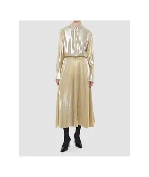 JOSEPH Pleated Midi Skirt - Gilded
