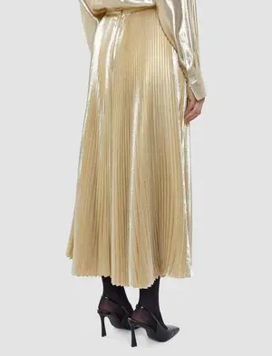 JOSEPH Pleated Midi Skirt - Gilded