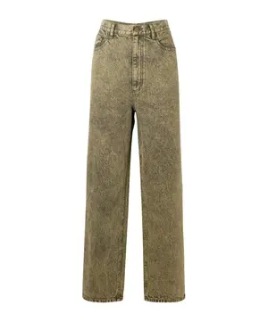 Tibi High-rise Wide-leg Jeans In Acid Wash Denim