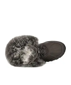 UGG Adirondack Lace-up Boots With Sheepskin Cuff - Charcoal