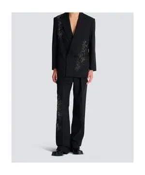 Balmain Embellished Wool Trousers