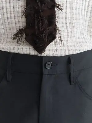 Séfr Curved Leg Trousers With Belt Loops
