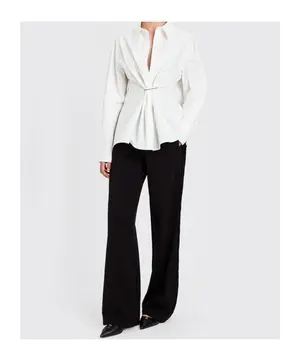 TWINSET Crêpe De Chine Trousers With Lace Details