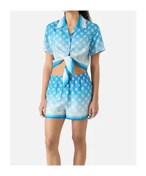 Casablanca Knotted Cropped Shirt