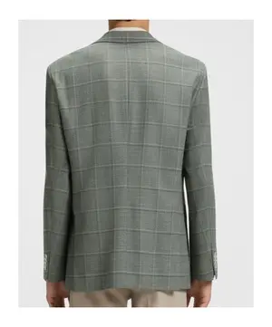 Hugo Boss Checked Patch-pocket Blazer - Green