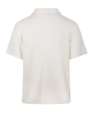 DUNST Open Collar Crochet Shirt - White