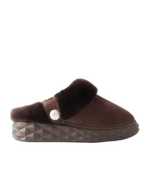 JIMMY CHOO Diamond Shearling Mules - Black