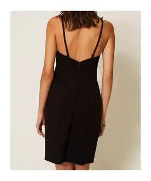 TWINSET Rhinestone Embellishment Mini Dress