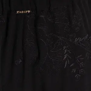 TWINSET Embroidered Wide Leg Trousers With Elasticated Waistband