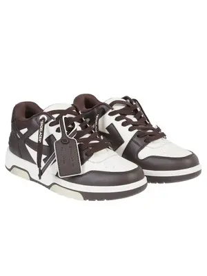 Off-White Out Of Office Round Toe Lace-up Sneakers - Black