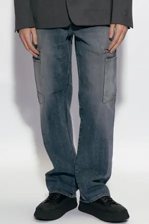 Givenchy Pocket Detailed Straight Leg Jeans - Medium Blue