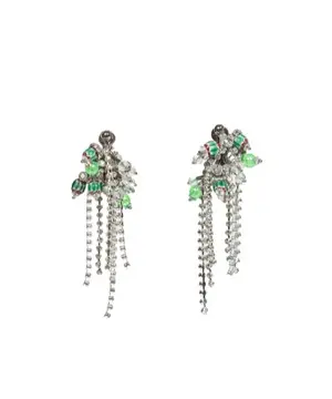 Dries Van Noten Embellished Dangle Pendant Earrings - Gray